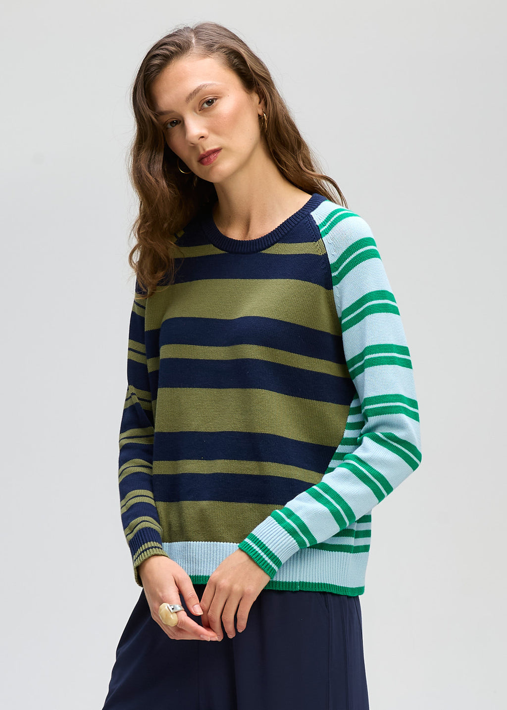 Crazy Stripe Knit - Ink – allaboutagirl