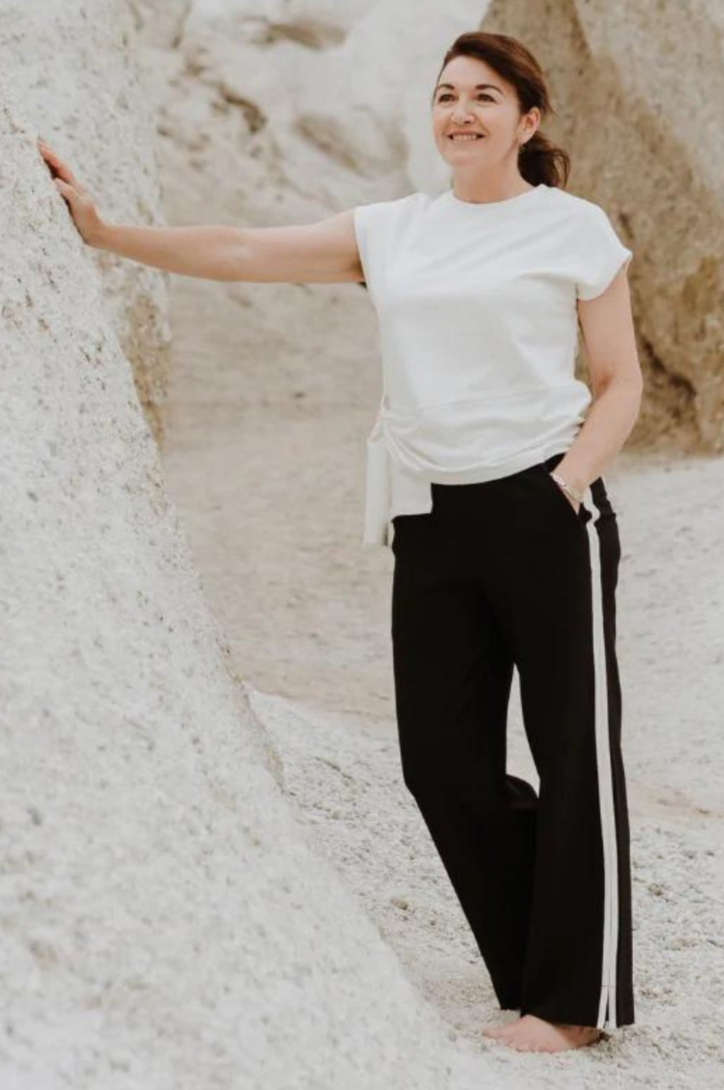 Moke Indiana Wide Leg Pants - Black With Cream Stripe – allaboutagirl