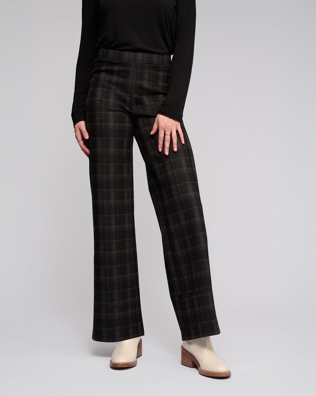 Wide Leg Loft Ponti Pull On - Checkmate – allaboutagirl